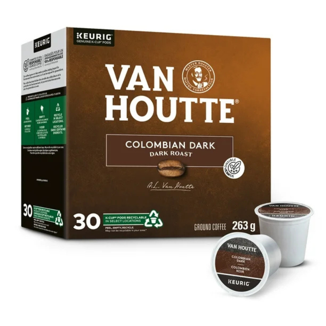 Van Houtte Colombian Dark, Dark Roast, K-Cup Coffee Pods, 30 Count ...